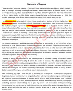 Statement of purpose for MBA in UK | SOP sample with guides